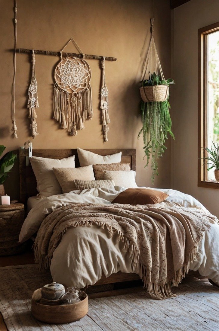 Boho Decor Above Bed