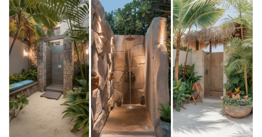 13 Beach Inspired Outdoor Shower Ideas | Coastal Style for Your Backyard