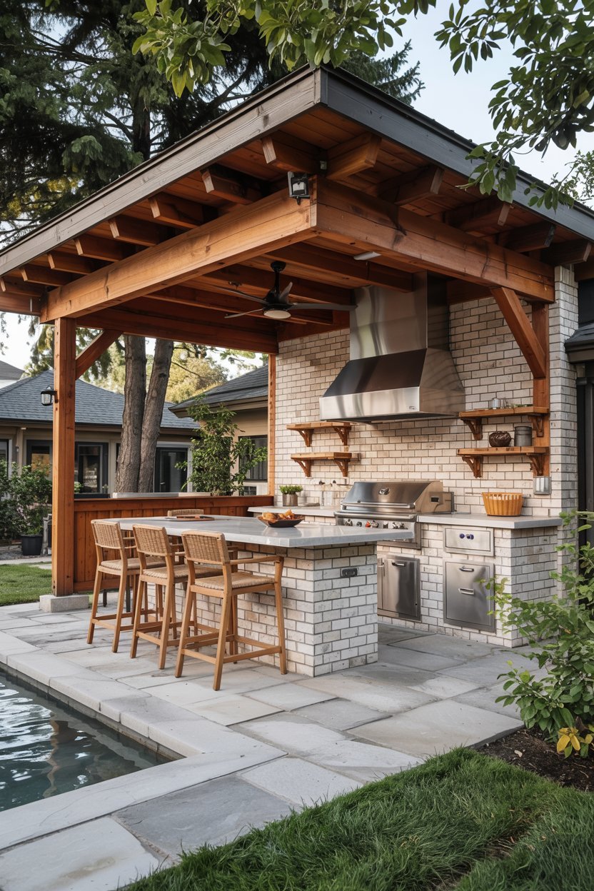 20 Covered Outdoor Kitchen Ideas to Inspire Your Dream Backyard - Homevizo
