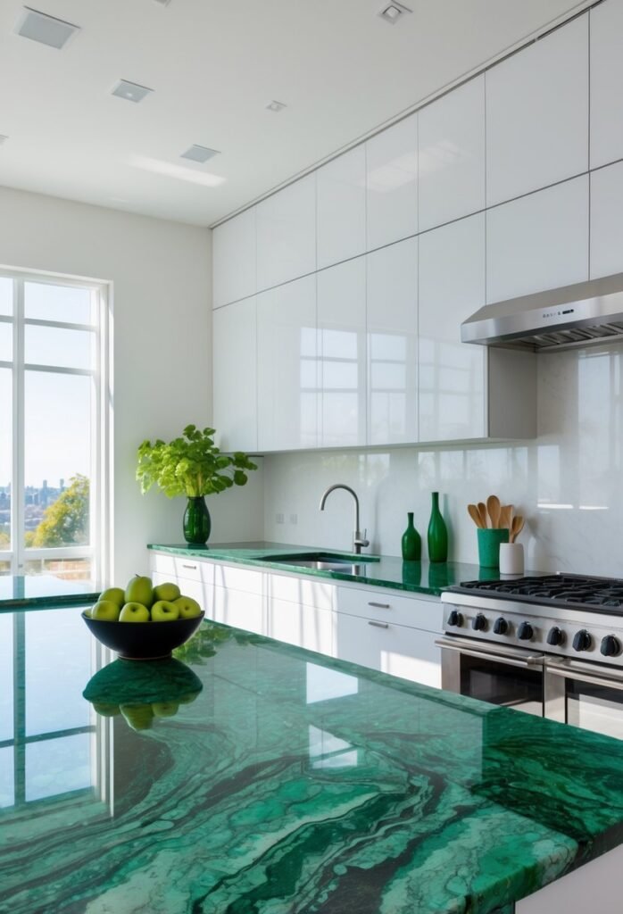 15 Kitchens With Green Countertops That Redefine Modern Style